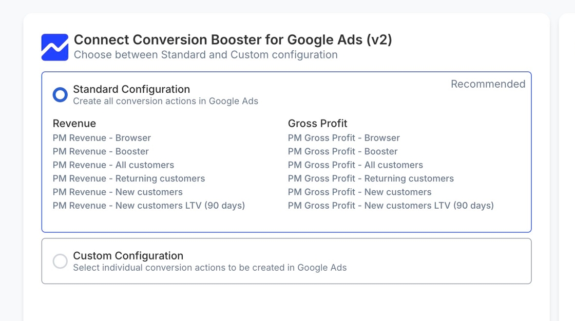 How to configure Conversion Booster V2 for Google Ads