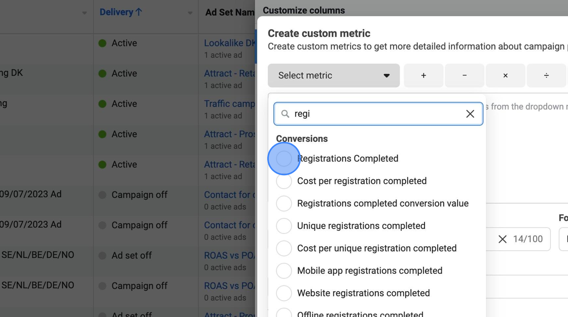 How to set up Meta integration and create custom columns