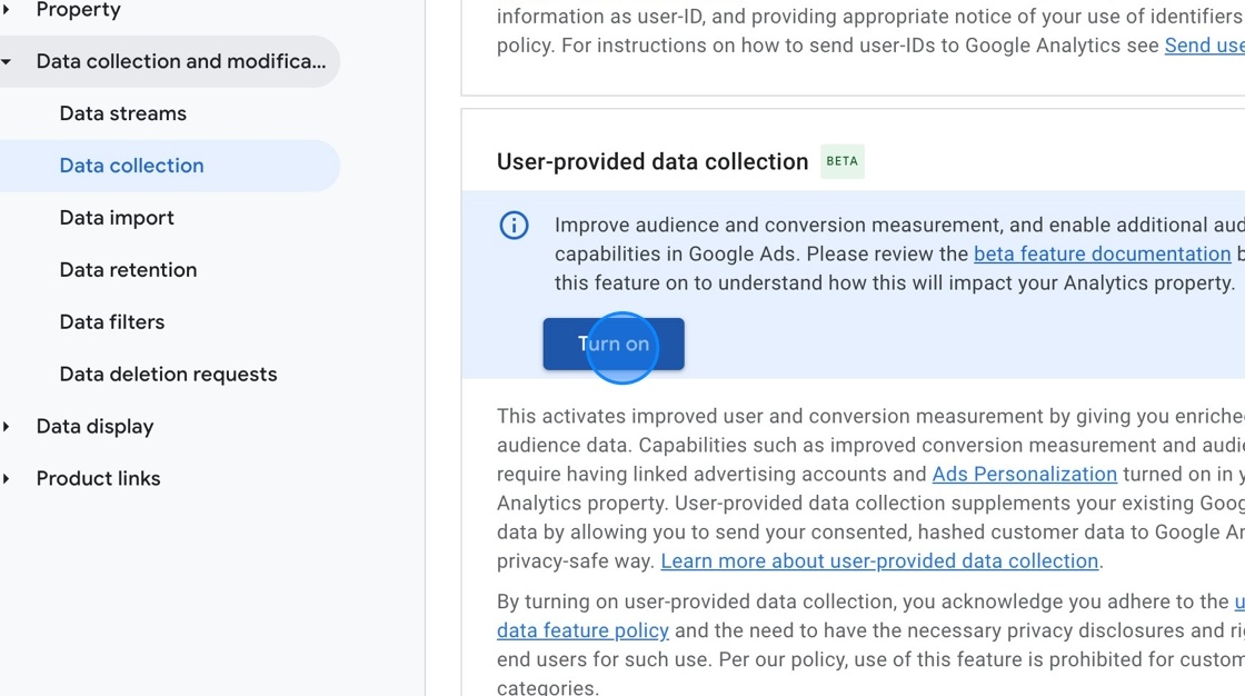 How to configure Google Analytics 4 data collection