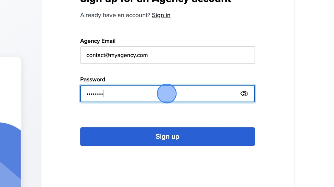 How to create an Agency Account
