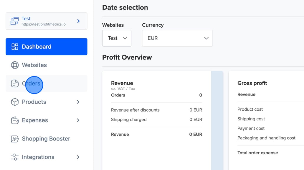 How to inspect an order in ProfitMetrics