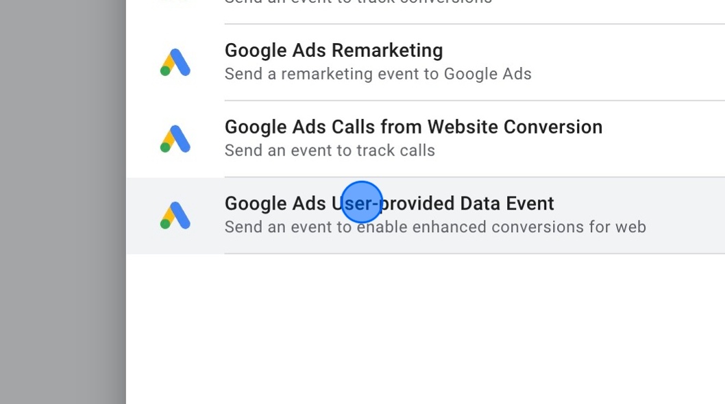 How to create a "Google Ads User-provided Data Event" tag in Google Tag ...